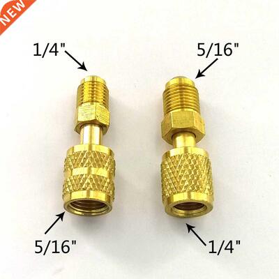 2pcs R410 Refrigeration Charging Adapter 5/16 SAE F To 1/4 S