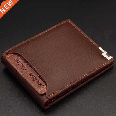 Vintage Men Leather Brand Luxury Wallet Short Slim Male Purs