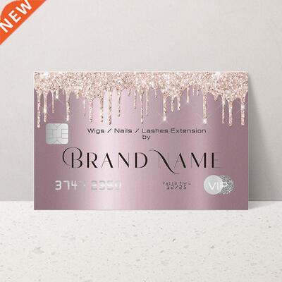 Glitter Golden Own Design Paper Loyalty Cards for Business P