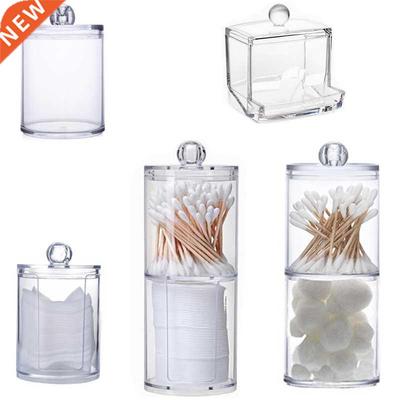 Acrylic Round Qtip Container Cosmetic Makeup Cotton Multifun