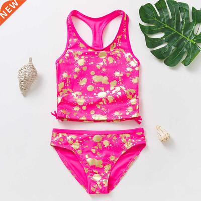 8~14Year Girls Swimsuit New 2021 Baby Girl Tankini set High
