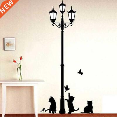 Creative  Popular Ancient Lamp Cats and Birds Wall Sticke