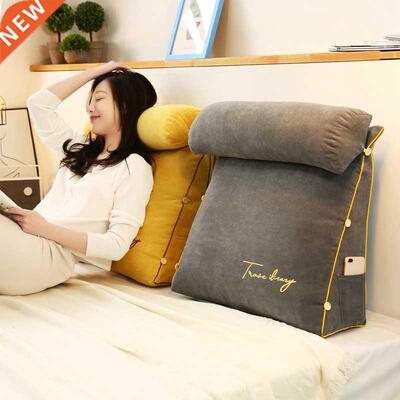 Triangle Reading Pillow Sofa Waist Cushion Embroidery Wedge