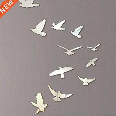 3D Mirror Wall StickerS Nice HoMe DecoratioN BirDS Sticker D