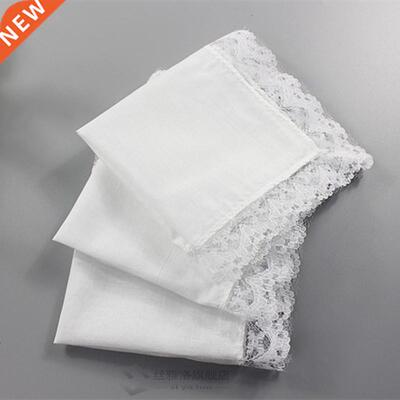 5pcs Wedding White Square Pocket Wo Lace Handkerchief Cotto
