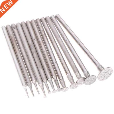 12Pcs Drill Diamond Grinding Head Bur 2.3mm Jade Stone Cve