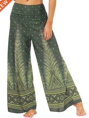 Women Harem Wide Leg Straight Yoga Pants,Palazzo Casual Boho