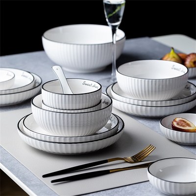 Large Bowl And Plates Nordic Style Ceramic Tableware