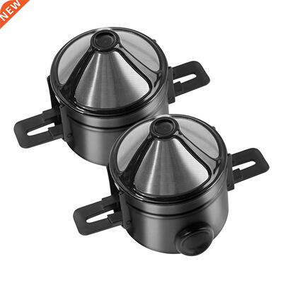2pcs Pour Over Coffee Drippers Stainless Steel Foldable Drip