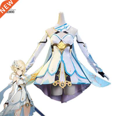 ROLECOS Genshin Impact Cosplay Costume Traveler Lumine Dres