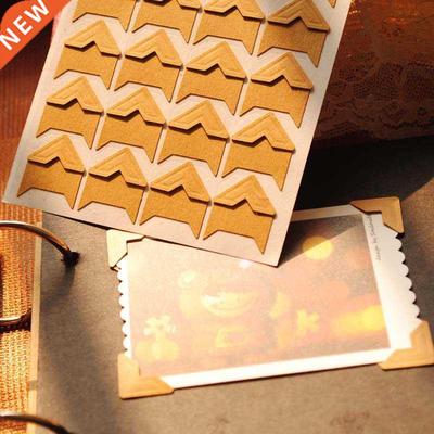 24pcs Scrapbook For Photos Vntage Corner Kraft Paper Stcke