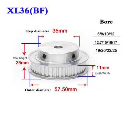 1PCS XL 6 Tooth Convex Synchronous Wheel Bore 6-25mm Timing