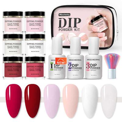 Dipping Powder Set French White Nude Pink Dip Nail Glit Powd