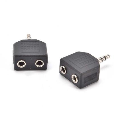 2PCS Audio .5mm Jack Male to Double AUX Female Headphone Y