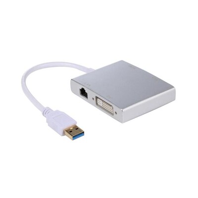 4 in 1 USB 3.0 to 4K HDMI VGA DVI RJ45 Hub LAN Ethernet Netw