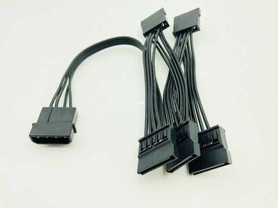 4Pin 18AWG Wire For Hard Drive IDE Molex to 5-Port 15Pin SAT