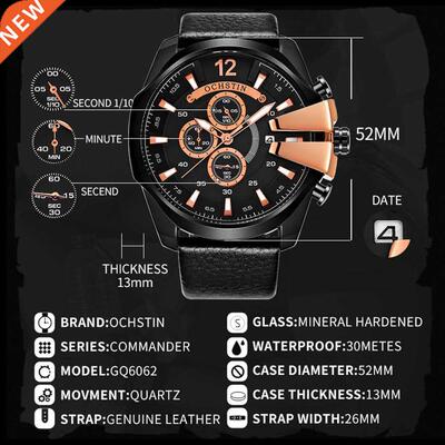 Men’s Watch 2020 New Chronograph Quartz Big Dial 52MM