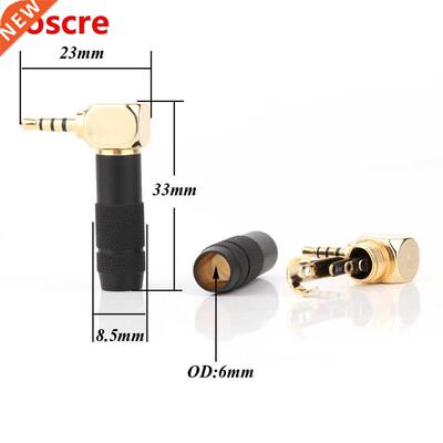 2PCS HP104 High Quality Stereo 2.5mm TRRS 4 Pole Right Angle