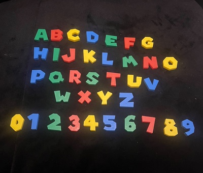 DIY定制-混色马里奥字体磁力冰箱贴白板贴A-Z字母0-9数字3x3cm