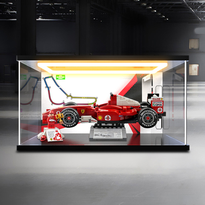 古薇媞适用乐高11375法拉利F2004赛车与舒马赫积木收纳展示盒