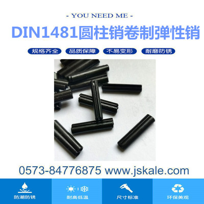 M20-DIN1481弹性圆柱销ISO8752 GB879.1双头倒角 弹簧钢65Mn发黑