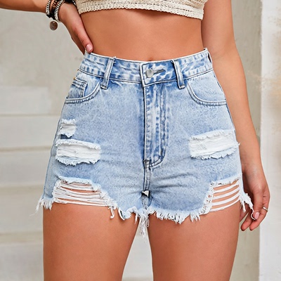 New Women's Fashion Short Haired Edge Jeans Shorts Commuter