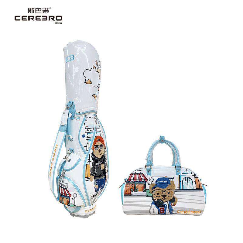 CEREBRO斯巴诺高尔夫女士球包pu皮防水耐脏巴诺熊卡通golf衣物包