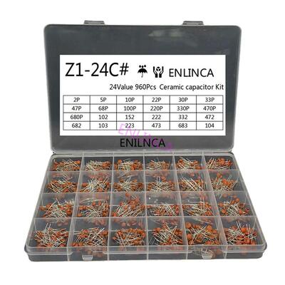 960Pcs/lot Ceramic capacitor Assortment Kit 2PF-0.1UF 50V