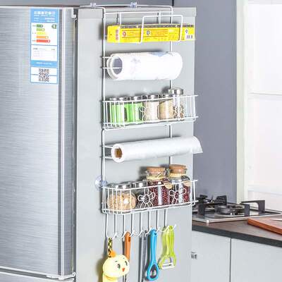 refrigerator side wall hanging basket goods storage rack