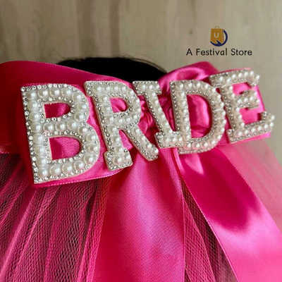 Pearl Bow Hair  Bachelorette Hen bride to be Bridal Shower