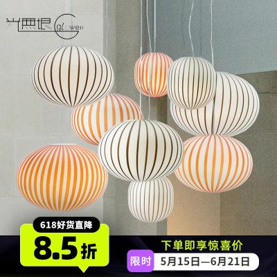 光无垠餐厅灯笼口吹玻璃进口吊灯
