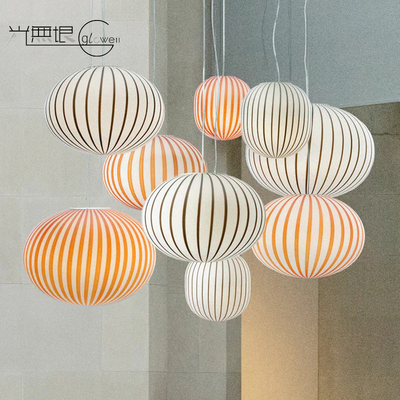 光无垠餐厅灯笼口吹玻璃进口吊灯