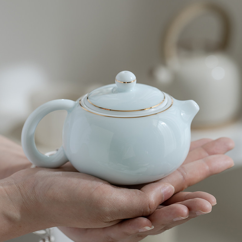 家用泡茶壶西施壶陶瓷简约功夫茶具泡茶器手工玉瓷单壶可定制logo