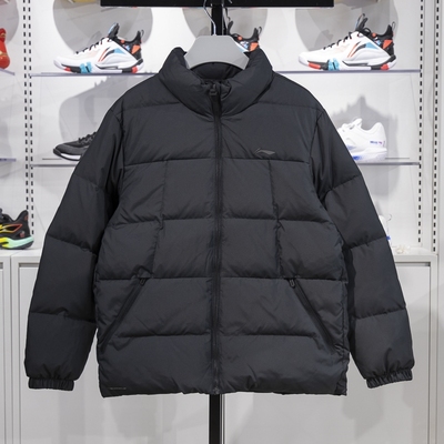 李宁保暖立领短款男子羽绒服
