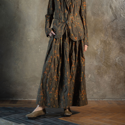 【UMAWANG】hug 2025早春新款复古碎花松紧腰半裙