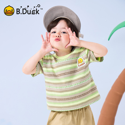 bduck小黄鸭童装儿童短袖T恤纯棉男童半袖上衣2025新款男宝宝夏装