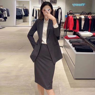 TH女装经典羊毛混纺一粒扣西装H0101113九分裤H0101234