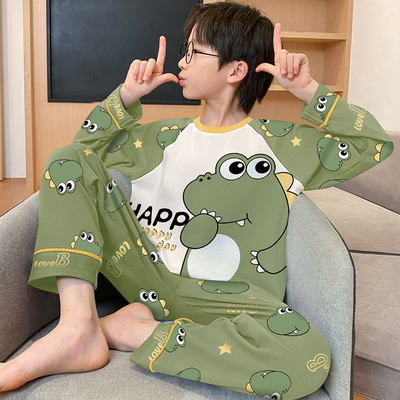 洋气睡衣儿童长袖家居服套装男童
