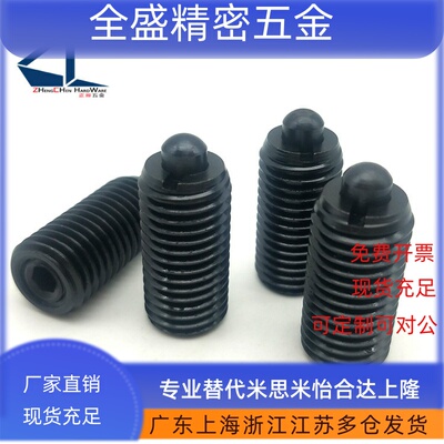 GN616-M-S带螺纹闩头弹簧柱销 定位分度销弹簧顶销ZC204-1)德标