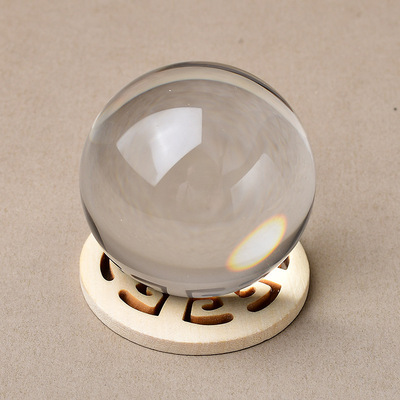 跨境水晶球底座木质太阳花太极图镂空摆件原矿石支架展示台装饰品