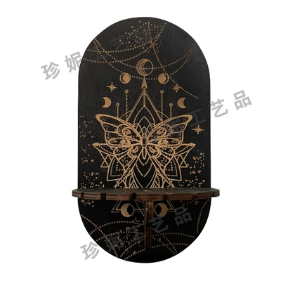 木质黑色水晶展示架波西米亚手架女巫木制悬挂装饰支架和水晶石架