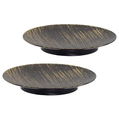 黑色圆盘烛台香薰蜡烛底座