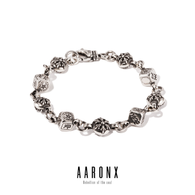 AARONX通用925银国潮麻将手链