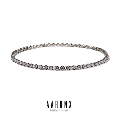 原创镶嵌锆石银项链AaronX925银