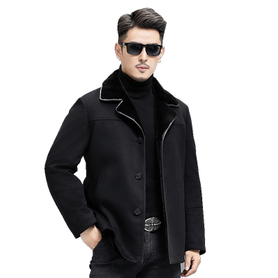 进口貂绒内胆纯羊绒大衣