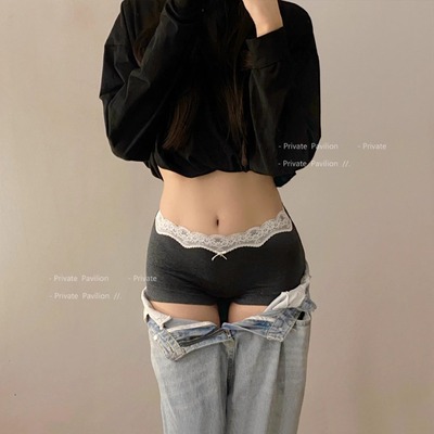无痕内裤女生纯棉抗菌全棉裆2025新款性感提臀中腰女士四角短裤头