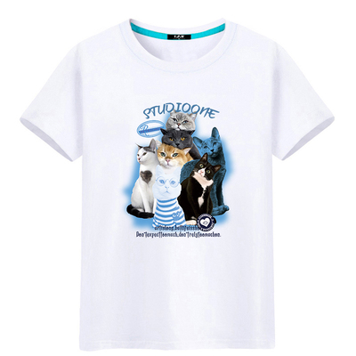 夏季印花小狗潮流短袖T恤男女宽松潮牌圆领小众休闲学生半袖定制