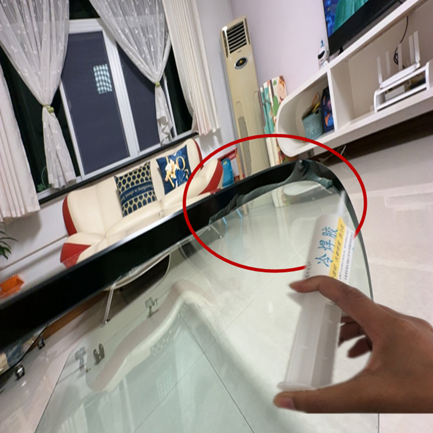 纯透明玻璃修补胶茶几餐桌崩角缺块修复剂耐高温防水强力焊接胶