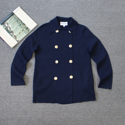 姐酷 女装 双排扣 羊毛混纺 针织外套  D5 we shi today