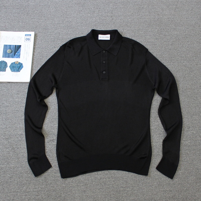 麦岁月桂男装 翻领纽扣针织长袖T恤we shi today